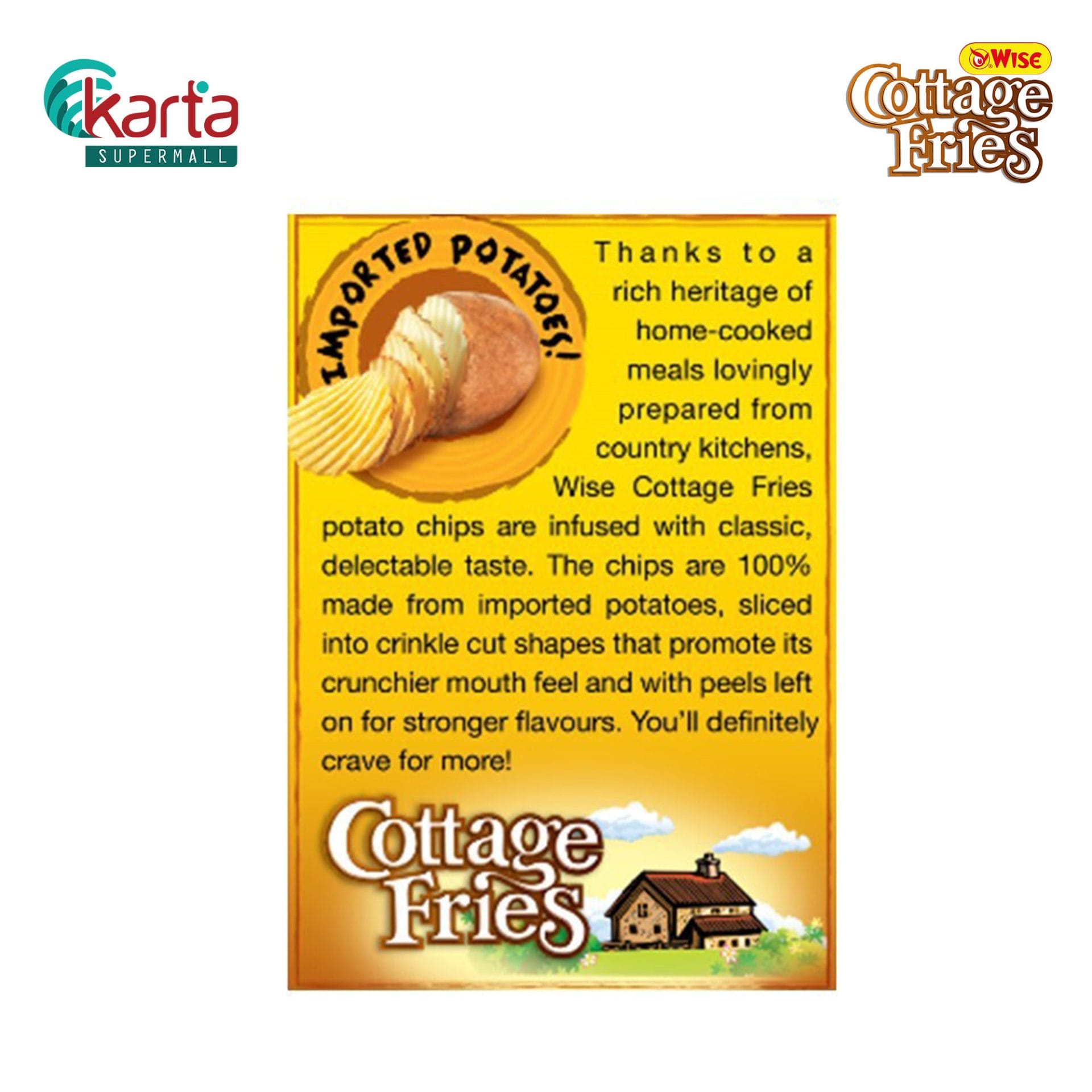 Wise Cottage Fries BBQ Flavour Potato Chips 150g - Karta Supermall