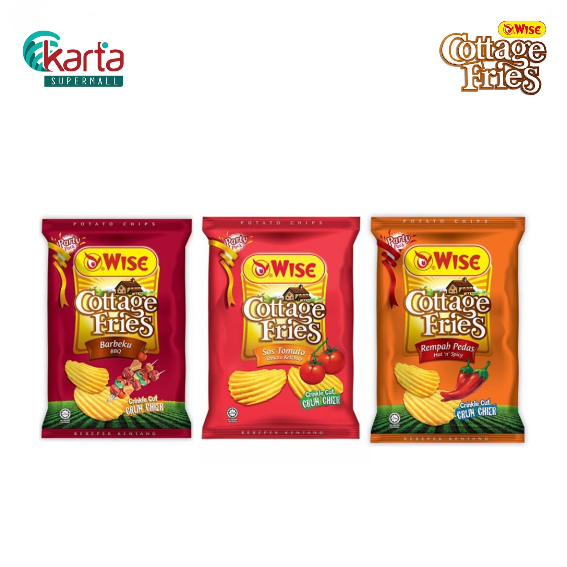 Wise Cottage Fries Hot 'n' Spicy Flavour Potato Chips 150g - Karta ...