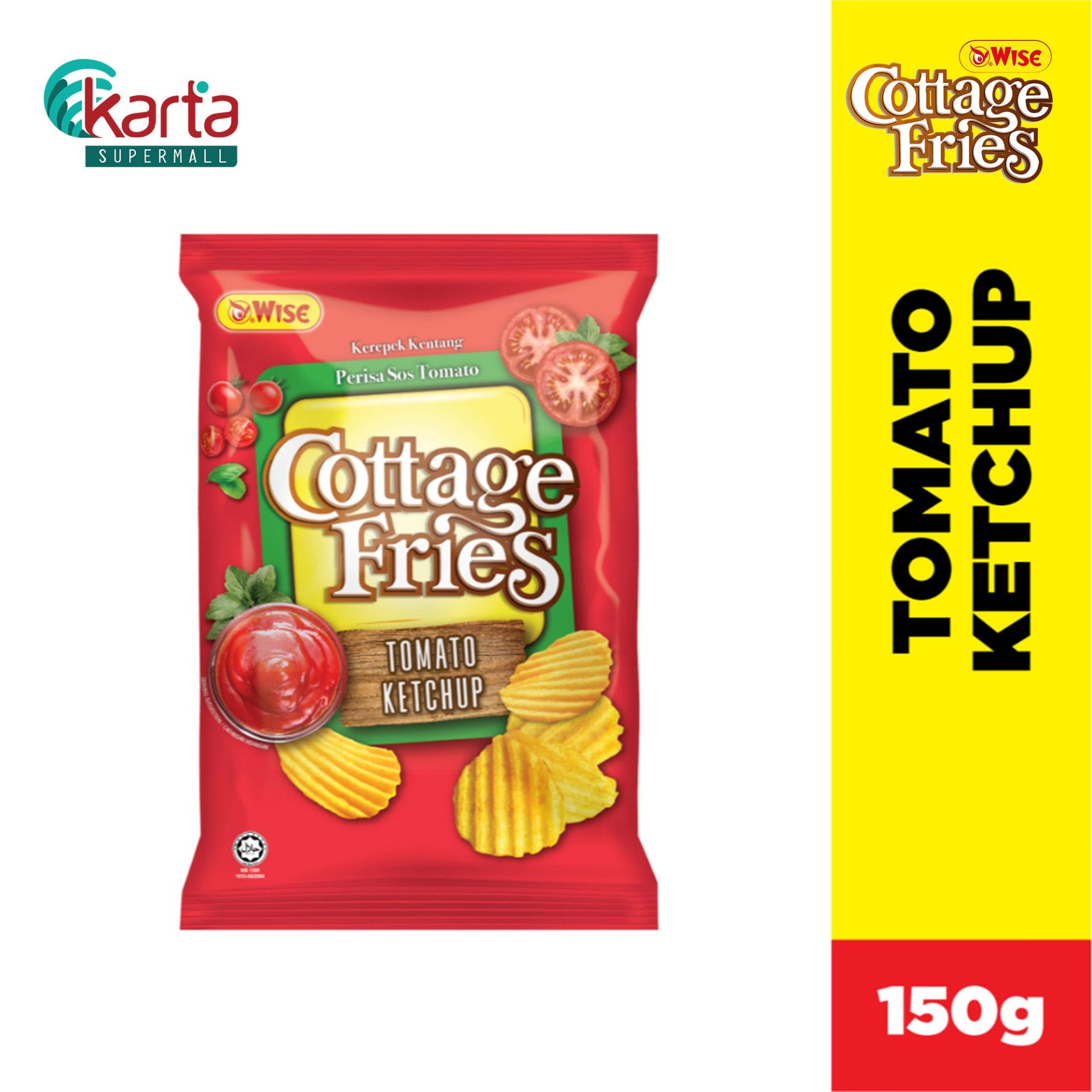 Wise Cottage Fries Tomato Ketchup Flavour Potato Chips 150g - Karta ...