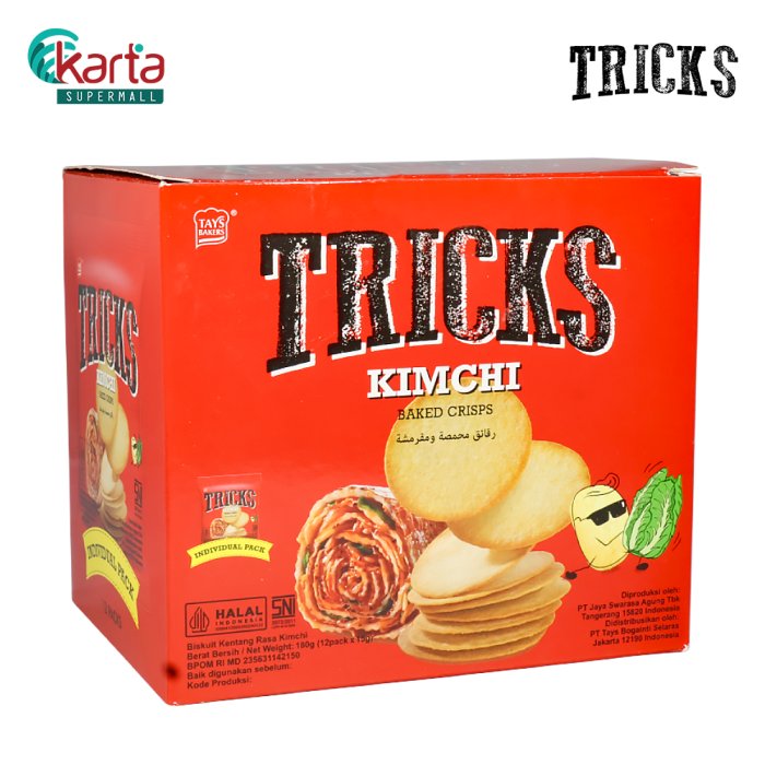 TRICKS Potato Baked Crisps (Kimchi) (15g x 12 packs) (Clearance Sale ...