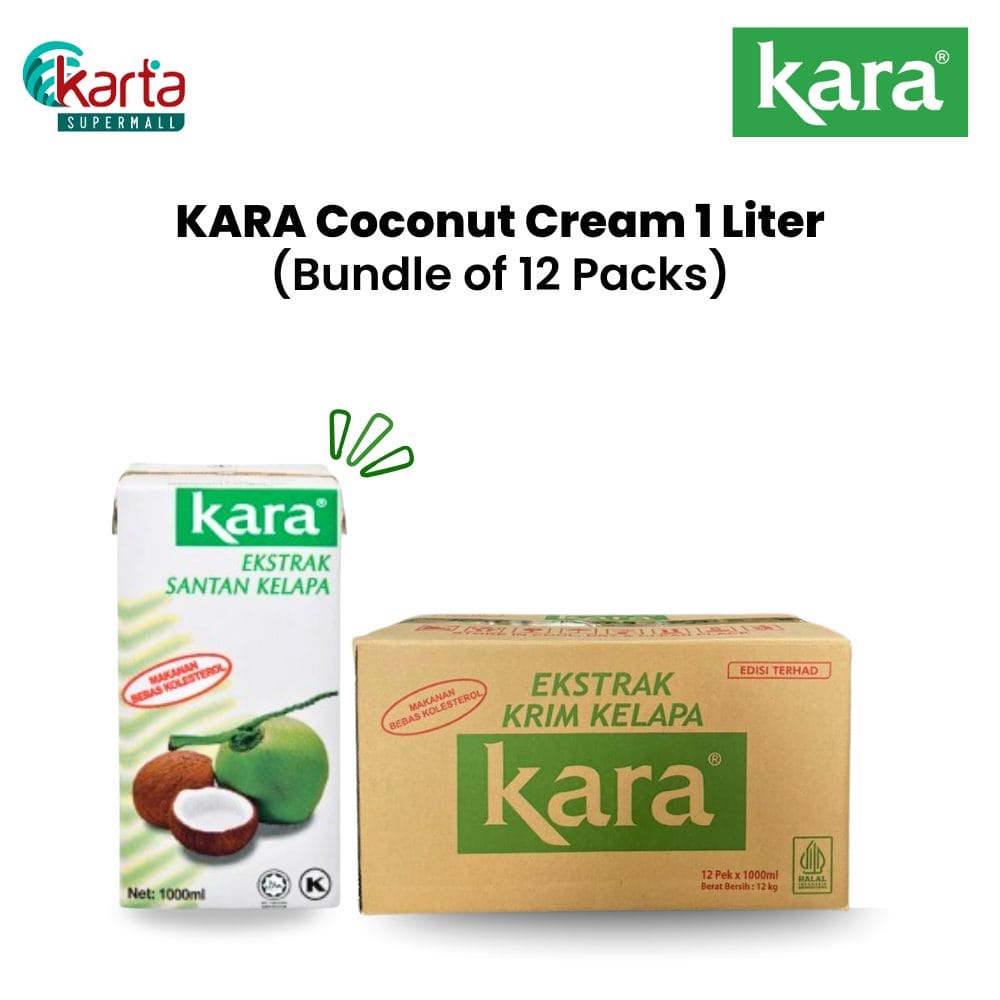 KARA Coconut Cream Santan 1Liter x 12 Units Bundle - Karta Supermall