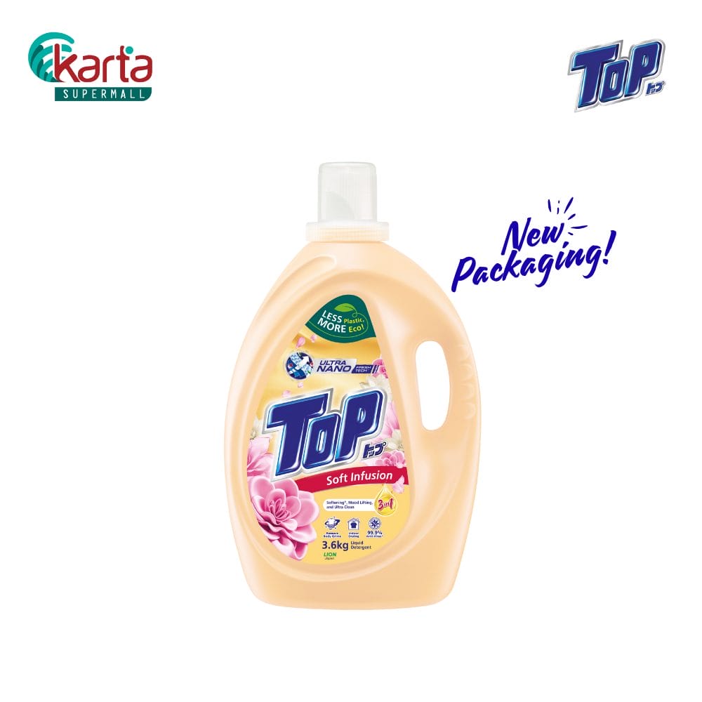 TOP 3-in-1 Liquid Detergent Soft Infusion (3.6kg Bottle) - Karta Supermall
