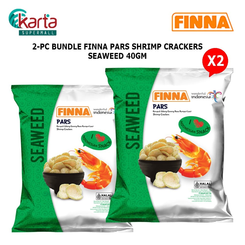 Finna Pars Shrimp Crackers Seaweed Flavor 40g 2-Pack Bundle - Karta ...